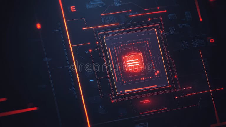 Red Neon UI Design Digital Interface Concept, Cyberpunk, Technology ...