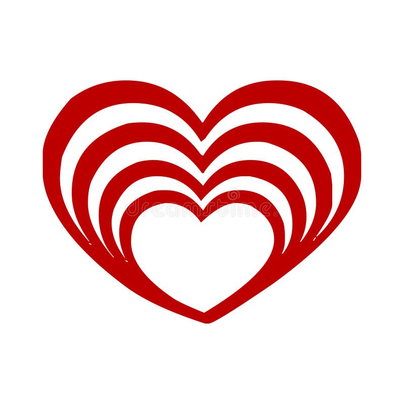Red Nested Hearts Icon stock vector. Illustration of emotion - 307445914