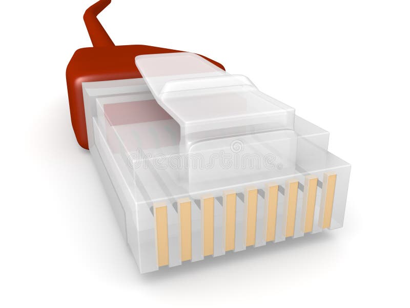 Red Network Cable stock illustration. Illustration of broadband - 1339144