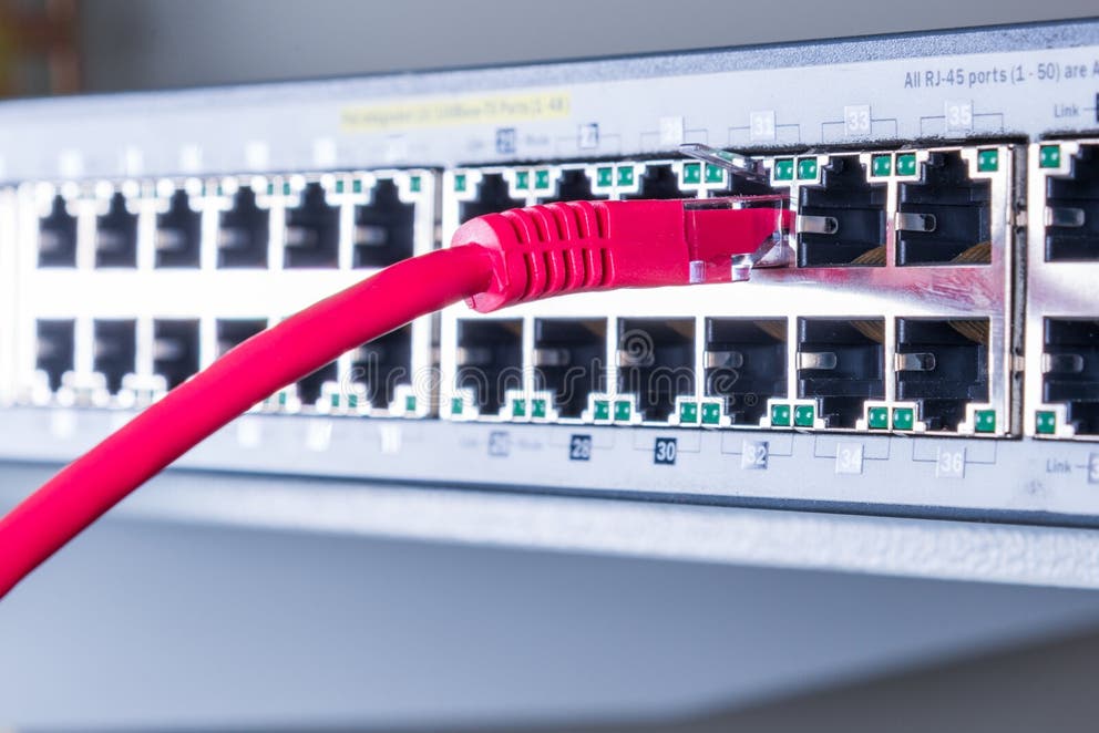 Red Network Cable Connected To Witch Stock Photo - Image of information ...