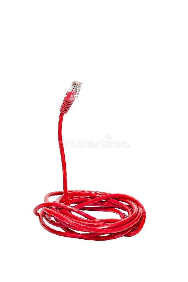 Red Network Cable in the Form of a Cobra Snake Stock Photo - Image of ...