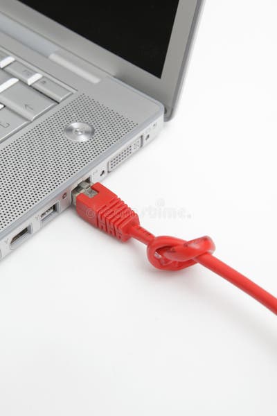 Red Network Cable with Knot Stock Photo - Image of connect, isolated ...