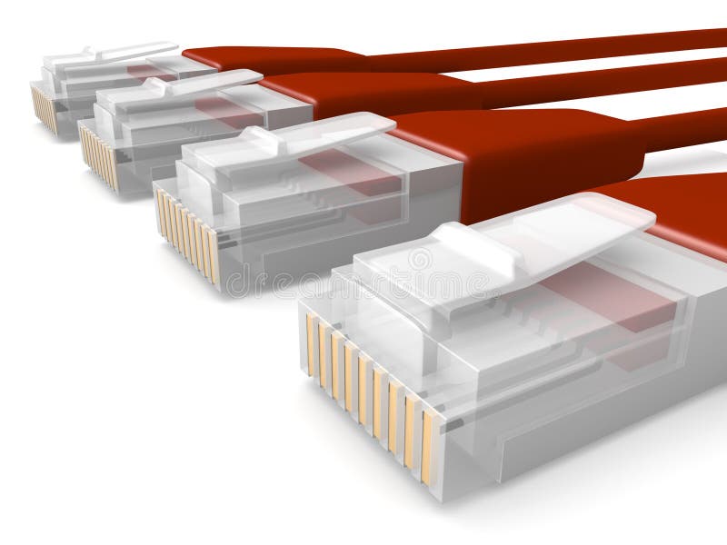 Red Network Cables stock illustration. Illustration of cable - 1374464