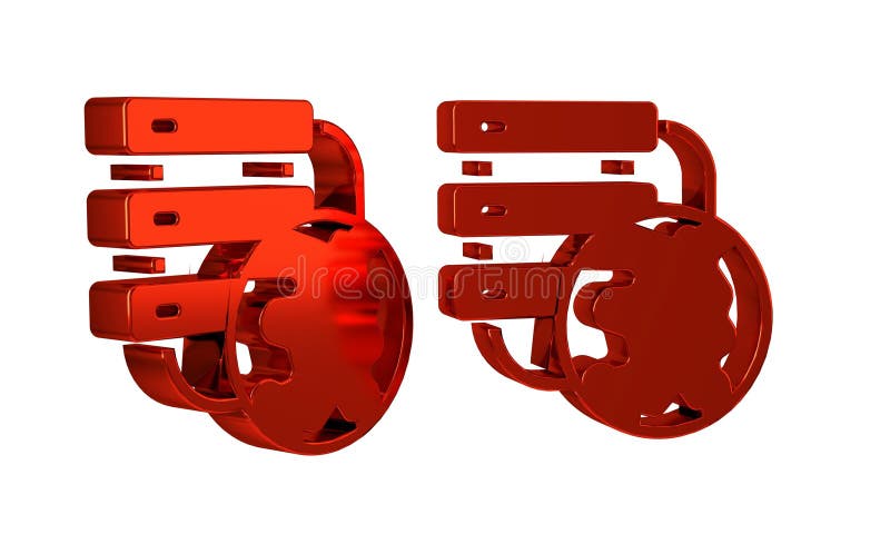 Red Network Cloud Connection Icon Isolated on Transparent Background ...