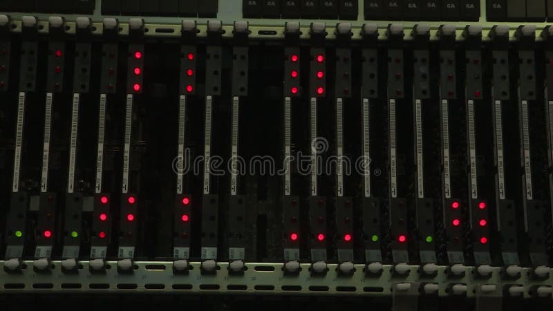 Red Network Connection Indicators. Server Room with Rack Servers Stock ...