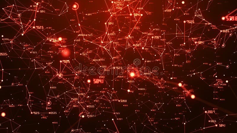 Red Network Grid and Data Connections Abstract Background Stock ...