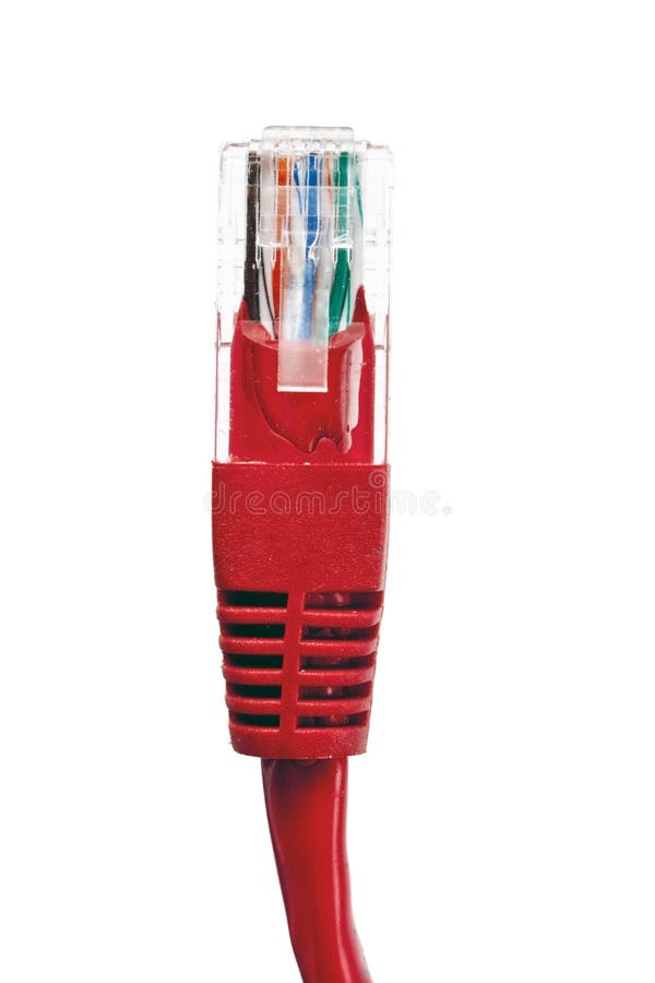 Red network plug stock image. Image of internet, cable - 11388245