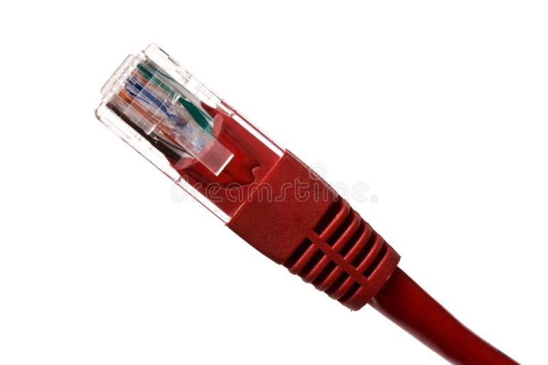 Red network plug stock image. Image of cable, closeup - 11811311
