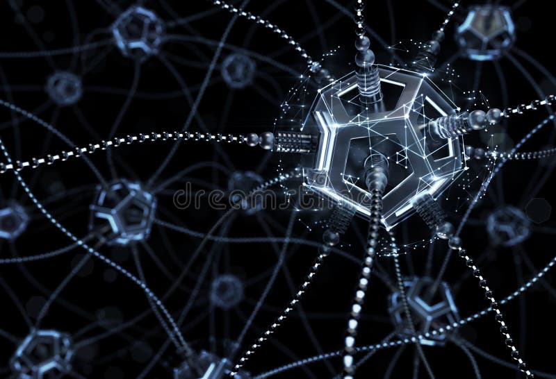 Red neuronal artificial foto de archivo. Imagen de digital - 89003116