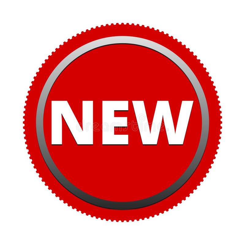Red New Button Icon stock vector. Illustration of isolated - 88000284