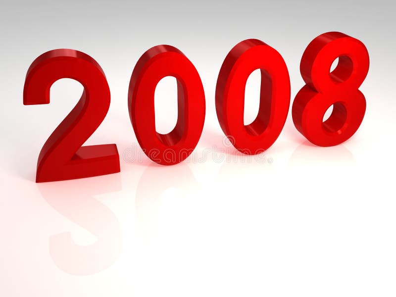 Year 2008 stock illustration. Illustration of 2008, render - 3646749