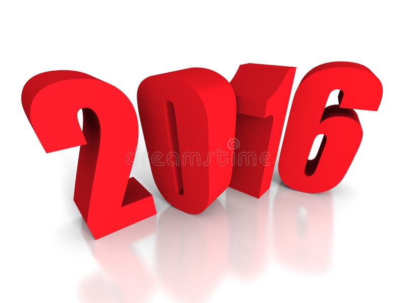 Red 2016 New Year Sign on White Background Stock Image - Image of ...