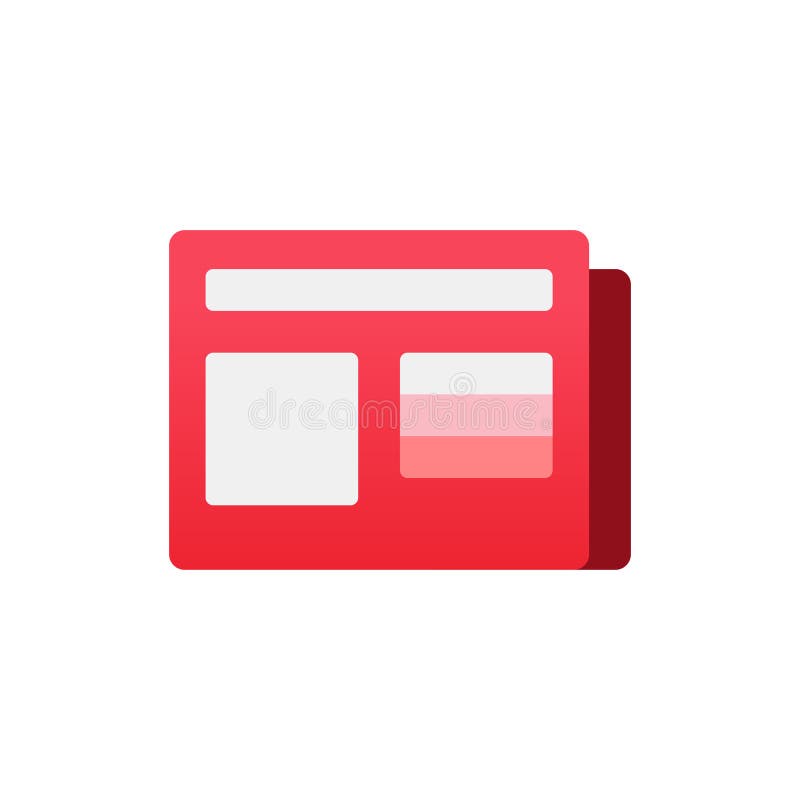 Red newspaper icon stock vector. Illustration of line - 187777350