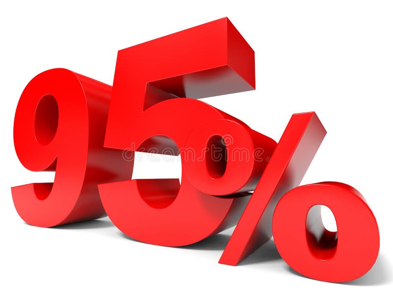 Red Ninety Five Percent Off. Discount 95 Stock Illustration ...