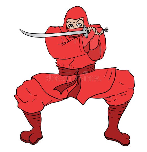 Red ninja draw stock vector. Illustration of character - 55998307
