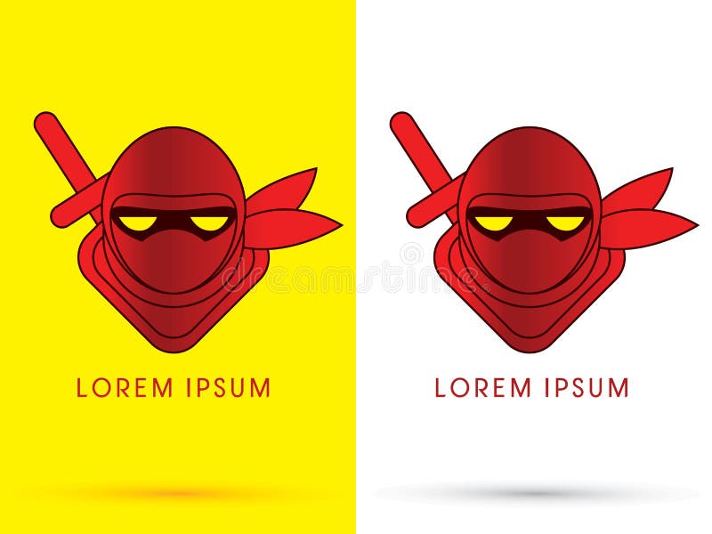 Red Ninja graphic stock vector. Illustration of asia - 88009580