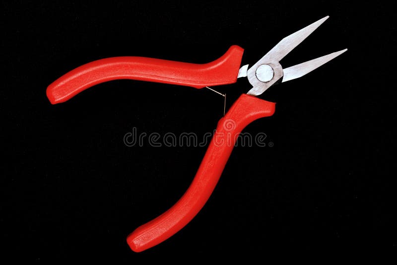 Red nipper tool stock image. Image of equipment, construction - 10014965
