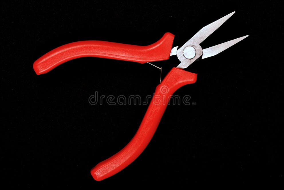 Red nipper tool stock image. Image of equipment, construction - 10014965