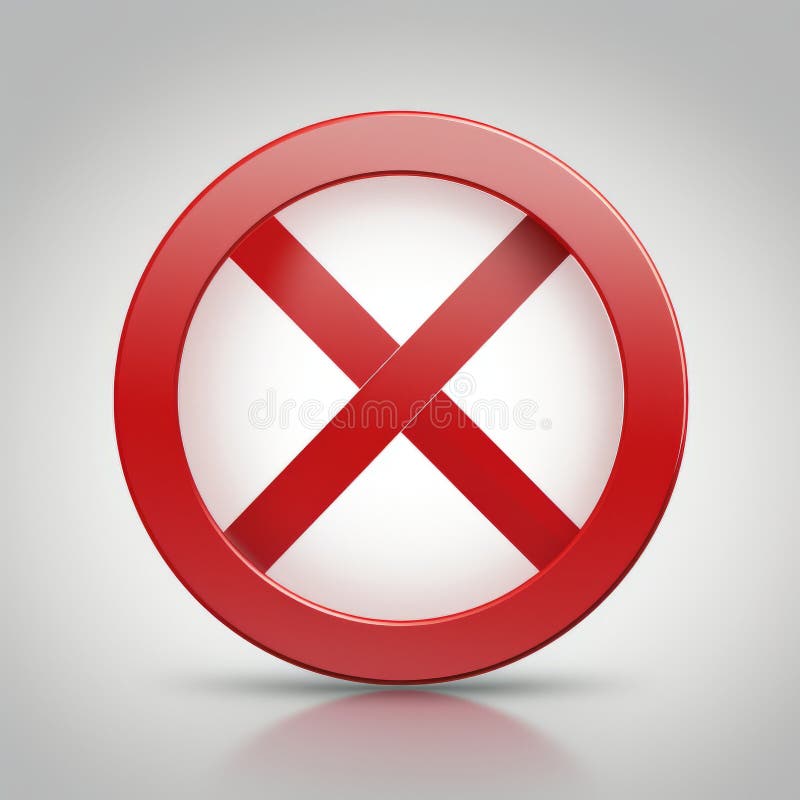 A Red No Entry Sign on a Gray Background Stock Illustration ...