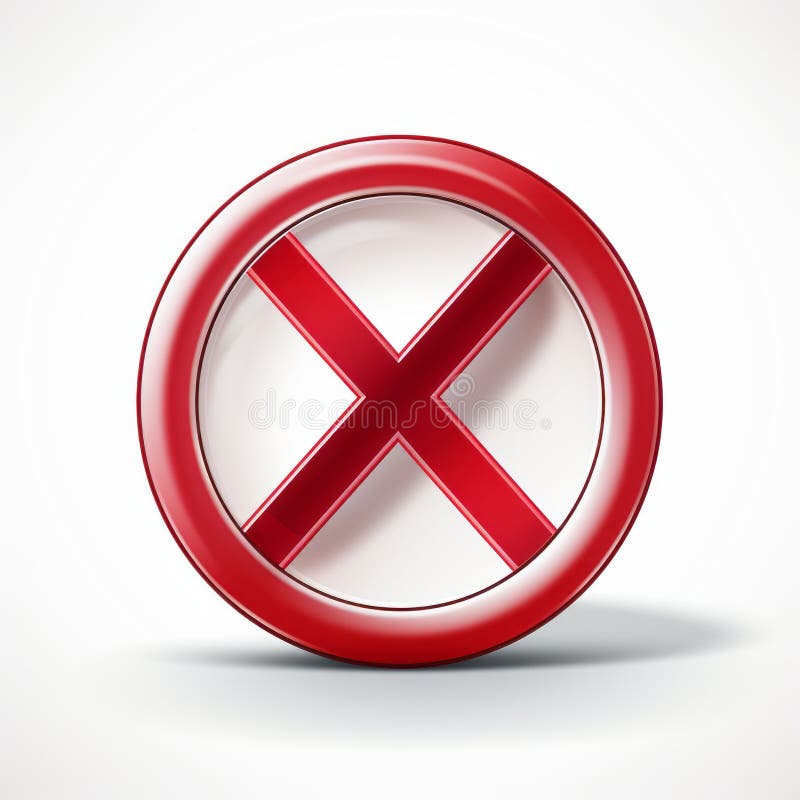 A Red No Entry Sign on a White Background Stock Illustration ...