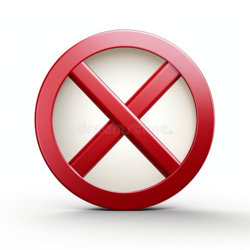 A Red No Entry Sign on a White Background Stock Illustration ...