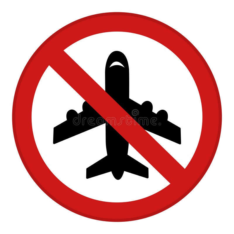 Red No Flying Sign. stock vector. Illustration of flying - 335087697