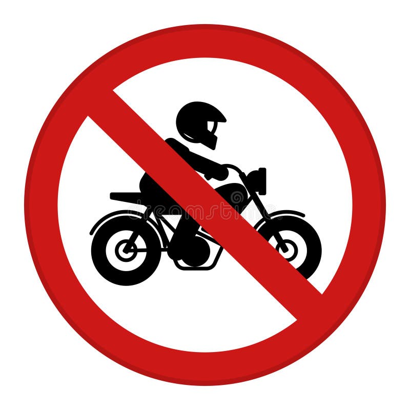 Red No Motorcycles Sign. stock vector. Illustration of motor - 332773278