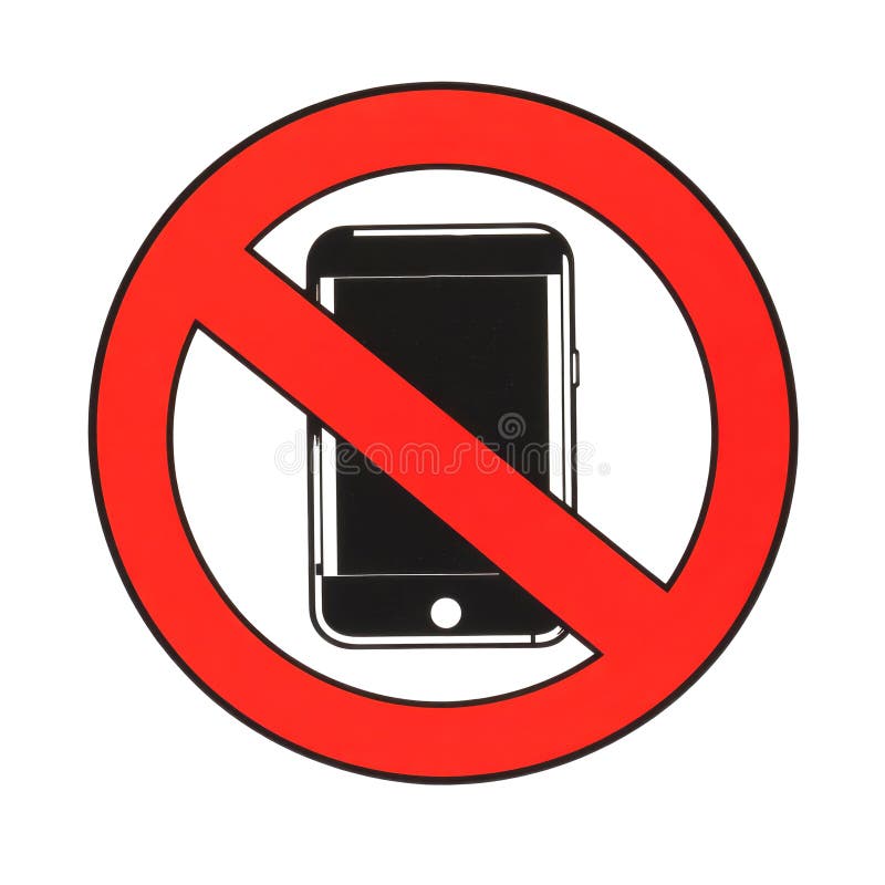 Red No Symbol Over Smartphone Showing Prohibition of Mobile Phone Use ...