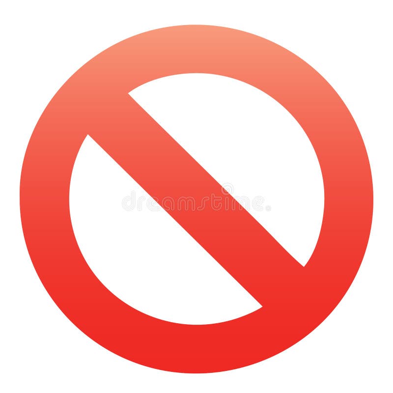 Red No Symbol. Prohibiting Sign. Circle Red Warning Icon Stock ...