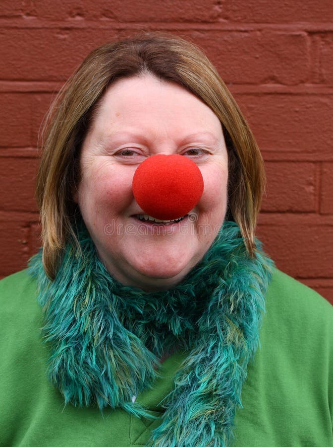 Red nose stock photo. Image of smile, happy, female, portrait - 11715952
