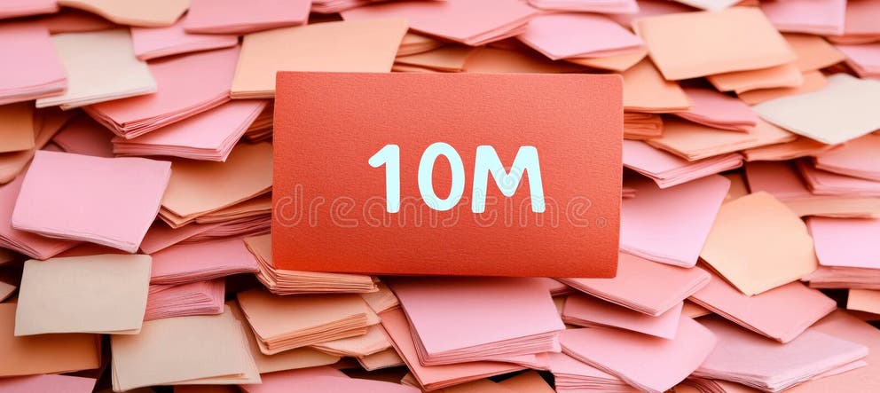 Red Note with Text 10M , Symbolizing a Milestone Achievement with Soft ...