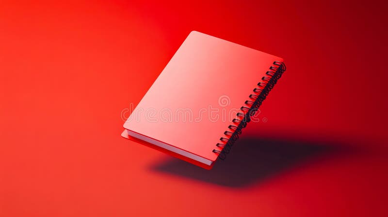 A Red Notebook on a Red Background Stock Illustration - Illustration of ...