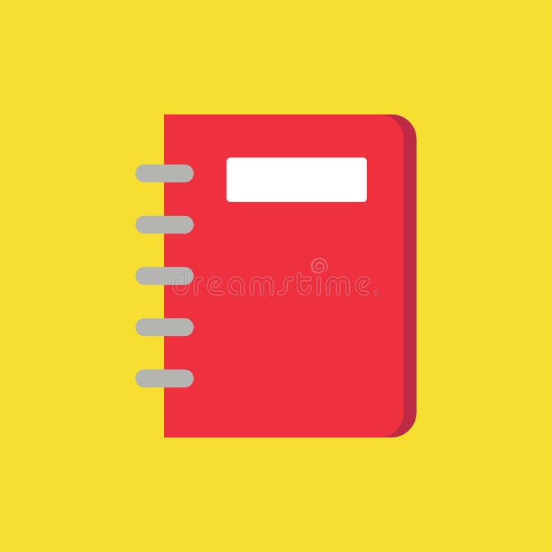 Red Notebook Icon, Scrapbooking Icon Flat Element, Diary Planner Note ...