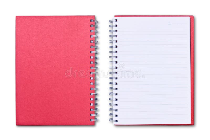 Red notebook isolated stock photo. Image of close, drawing - 17741538
