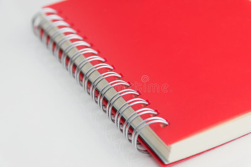 Red Notebook Isolated on White Background. Stock Image - Image of ...