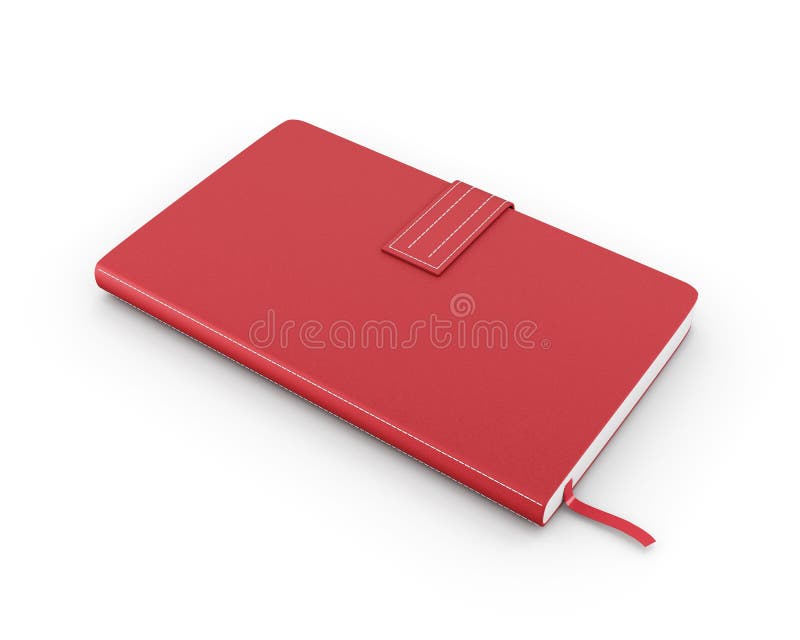 Red notebook over white stock illustration. Illustration of background ...