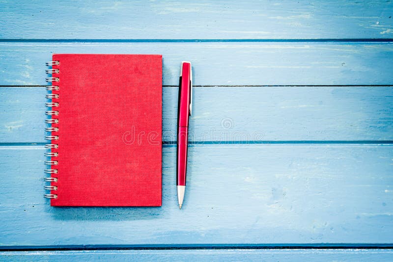Red notebook with pen stock image. Image of recycled - 60474589