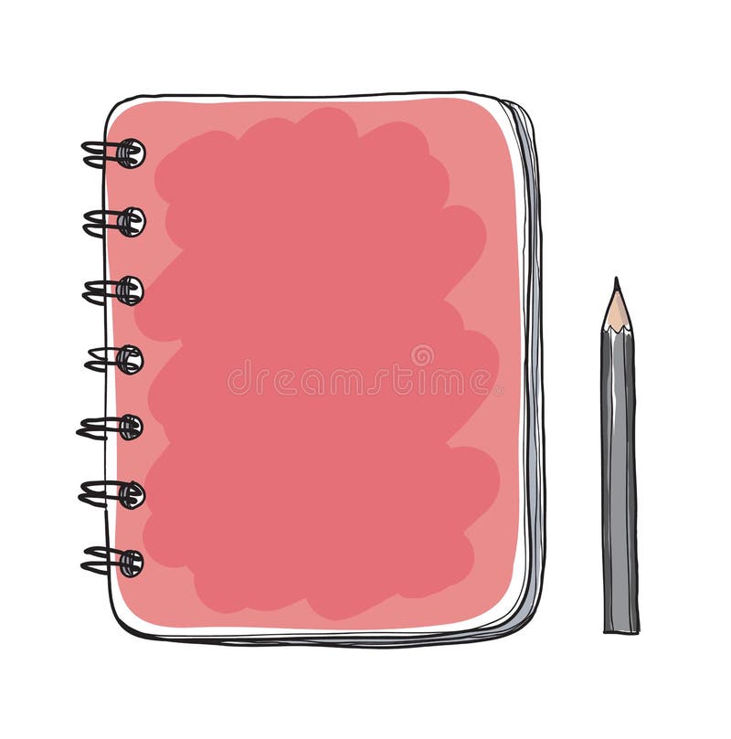 Notebook and pencil stock vector. Illustration of drawing - 26415705