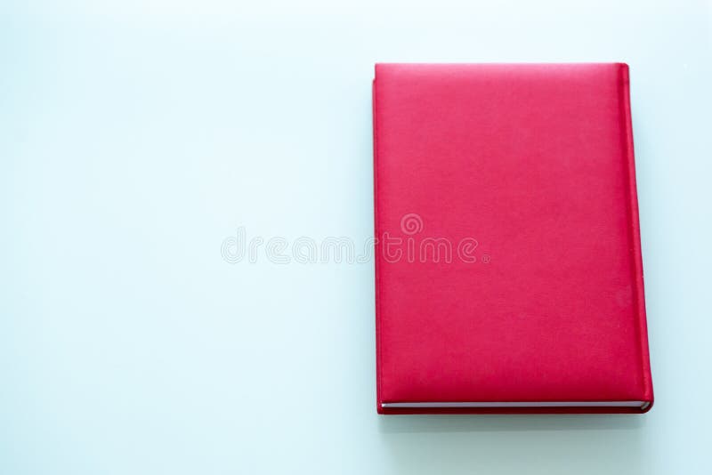 Red Notebook on the Table. Work at Home Stock Image - Image of case ...