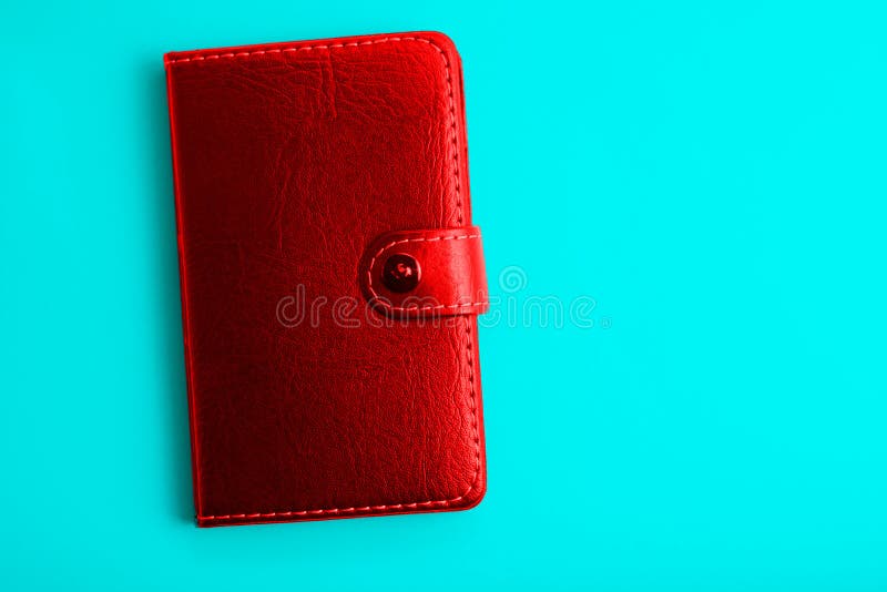 Red Notepad on a Blue Background Stock Image - Image of creative ...