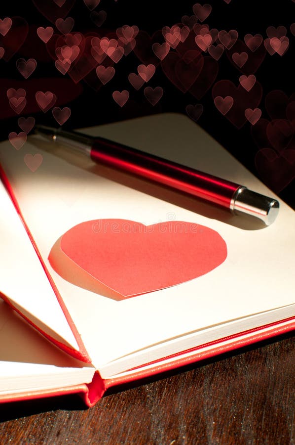 Red Notepad for Love Message Stock Photo - Image of page, romance: 32094302