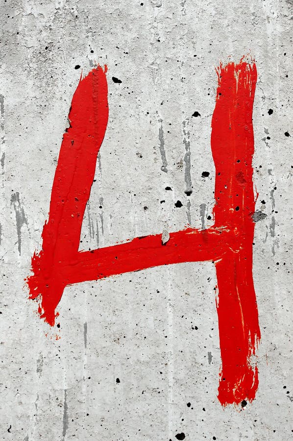 Red number4. stock image. Image of fresh, design, four - 32487477