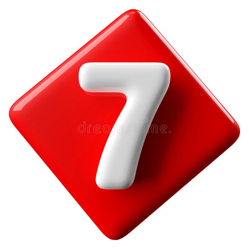 Red 3D Number 7 stock illustration. Illustration of downtown - 324993309