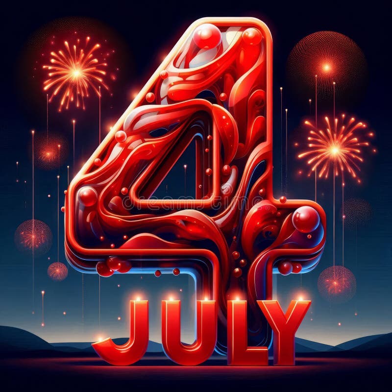 Red Number Four stock illustration. Illustration of theme - 324453963