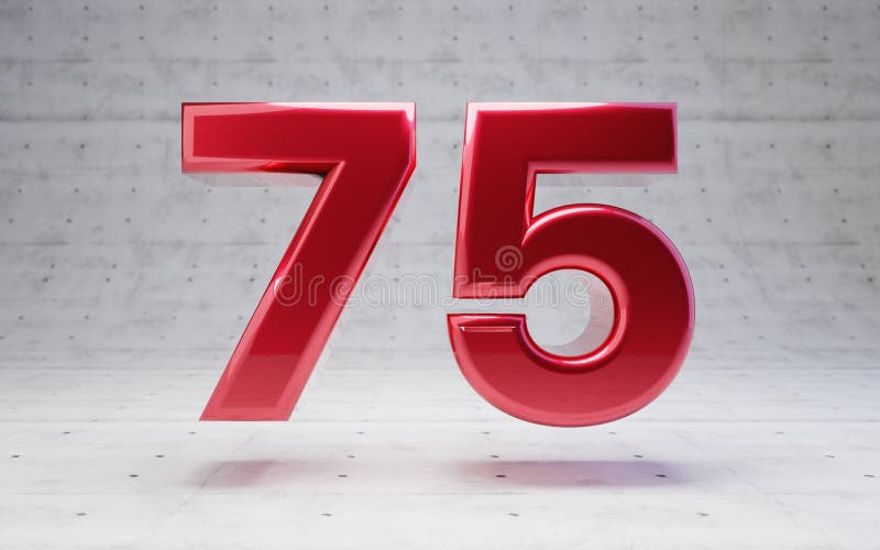 Red number 75 stock illustration. Illustration of design - 38827400