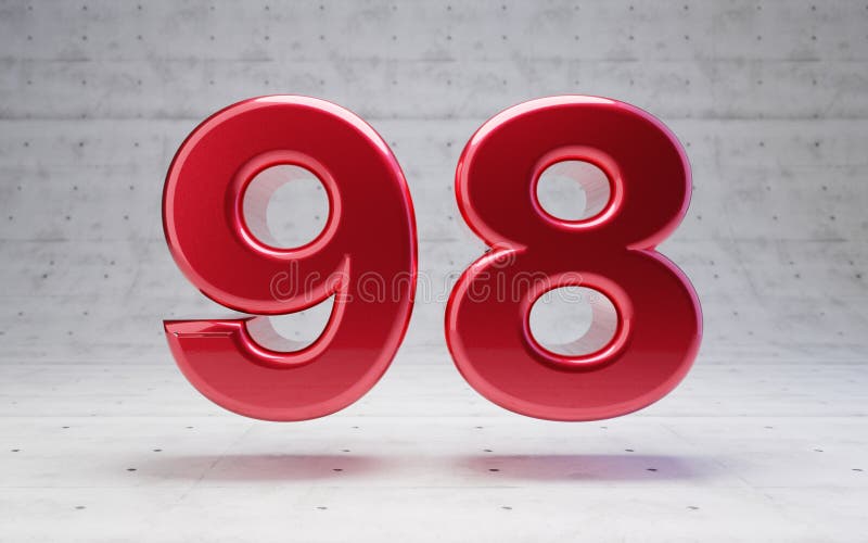 Red Number 11. Metallic Red Color Digit Isolated on Concrete Background ...