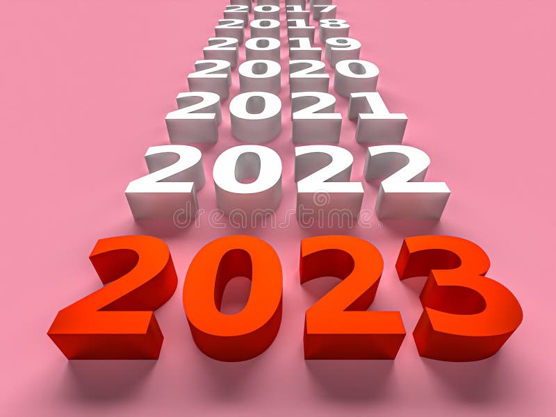 Red Number of New 2023 Year Near Old Years Stock Illustration ...