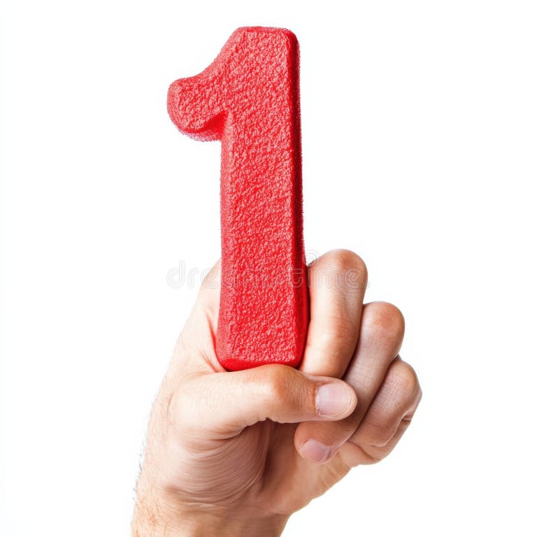 Red Number One Handheld, Number One, Red Number Stock Illustration ...