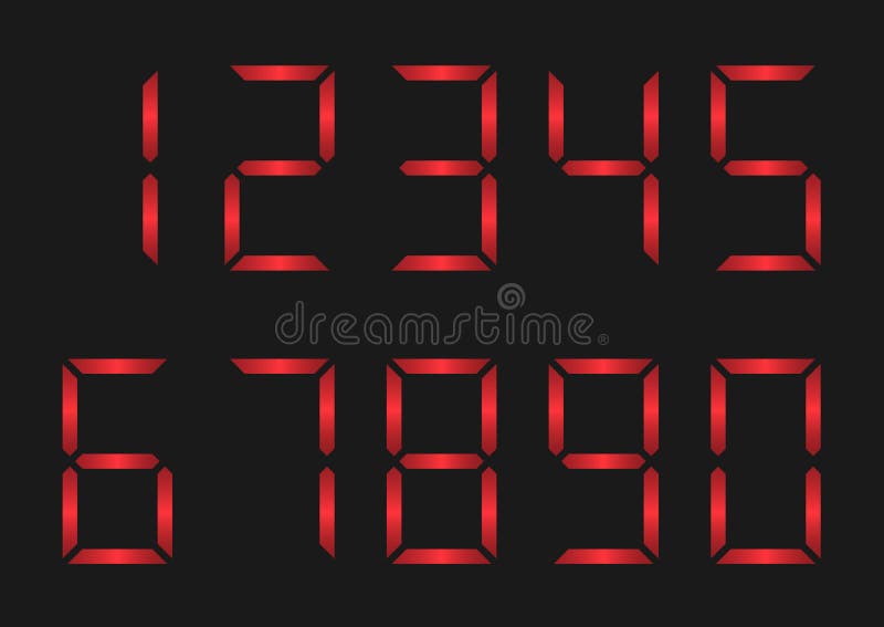 Red Number set stock vector. Illustration of school, mathematical ...
