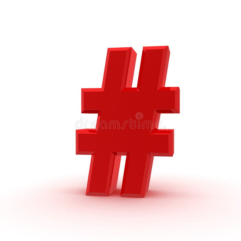 Red number sign stock illustration. Illustration of shadow - 7066840